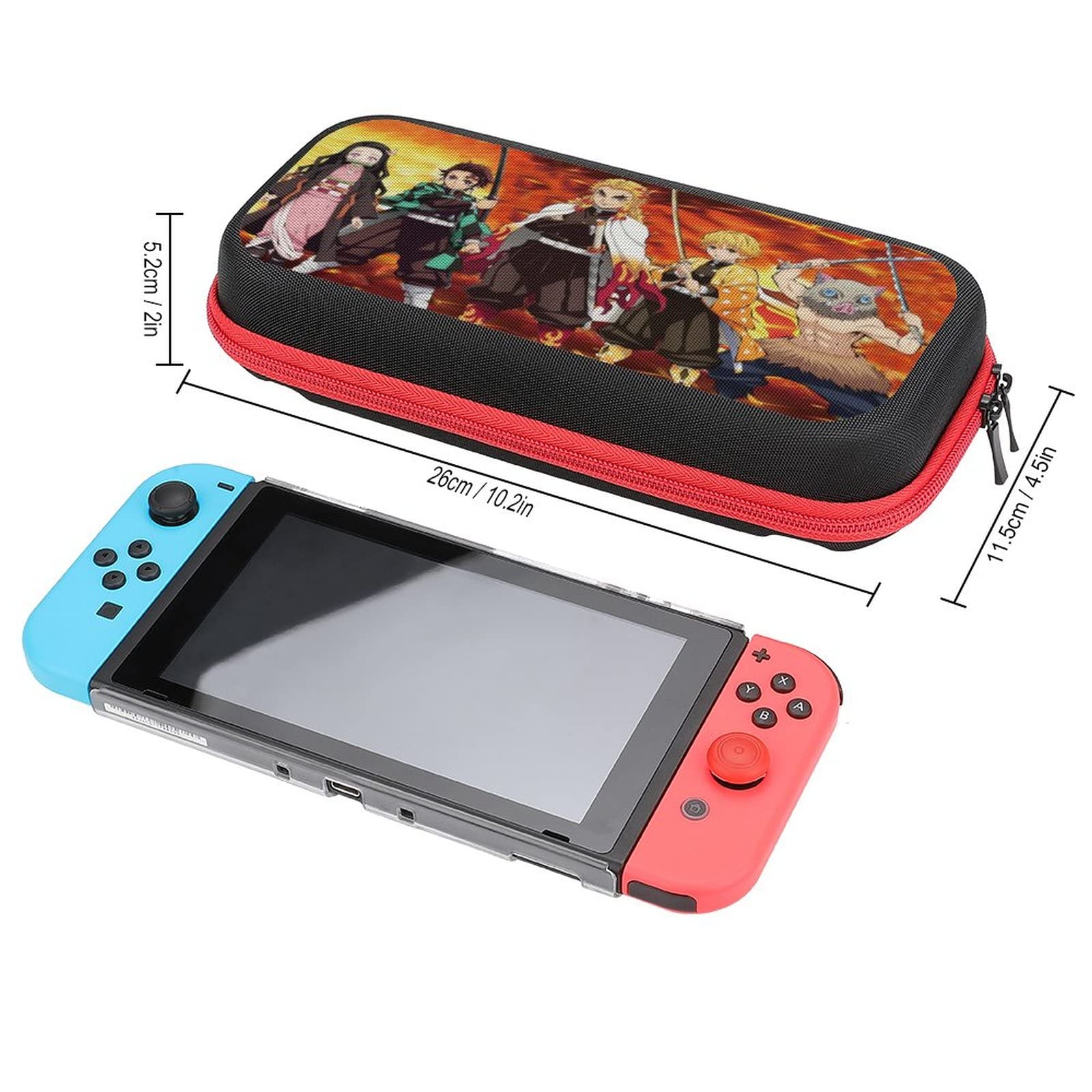 Autocean Carrying Case for Nintendo Switch, Anime Printing Protective Hard Shell Game Bag With 20 Game Card Slots for Nintendo Switch Console & Accessories