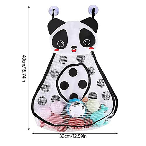 NAPCORE Cartoon Panda Bathing and Water Playing Toy Storage Bag Bathroom with Sucker Durable Net Bag Design Strong Wall Absorbing Duvet Storage
