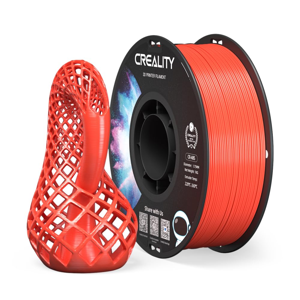 Creality ABS 3D Printing Filament 1.75mm, Excellent Resistance, Odorless Non-Toxic, Stability, Tough, 1kg(2.2lbs) ABS Filament 1.75mm for 3D Printer (Red)