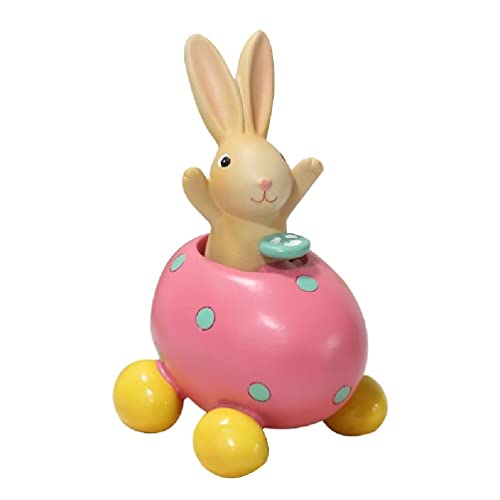 unknowns Resin Bunny Sitting Eggshell Decorations Spring Easter Figurines Tabletopper Accessories for Party Home Holiday Garden Ornament
