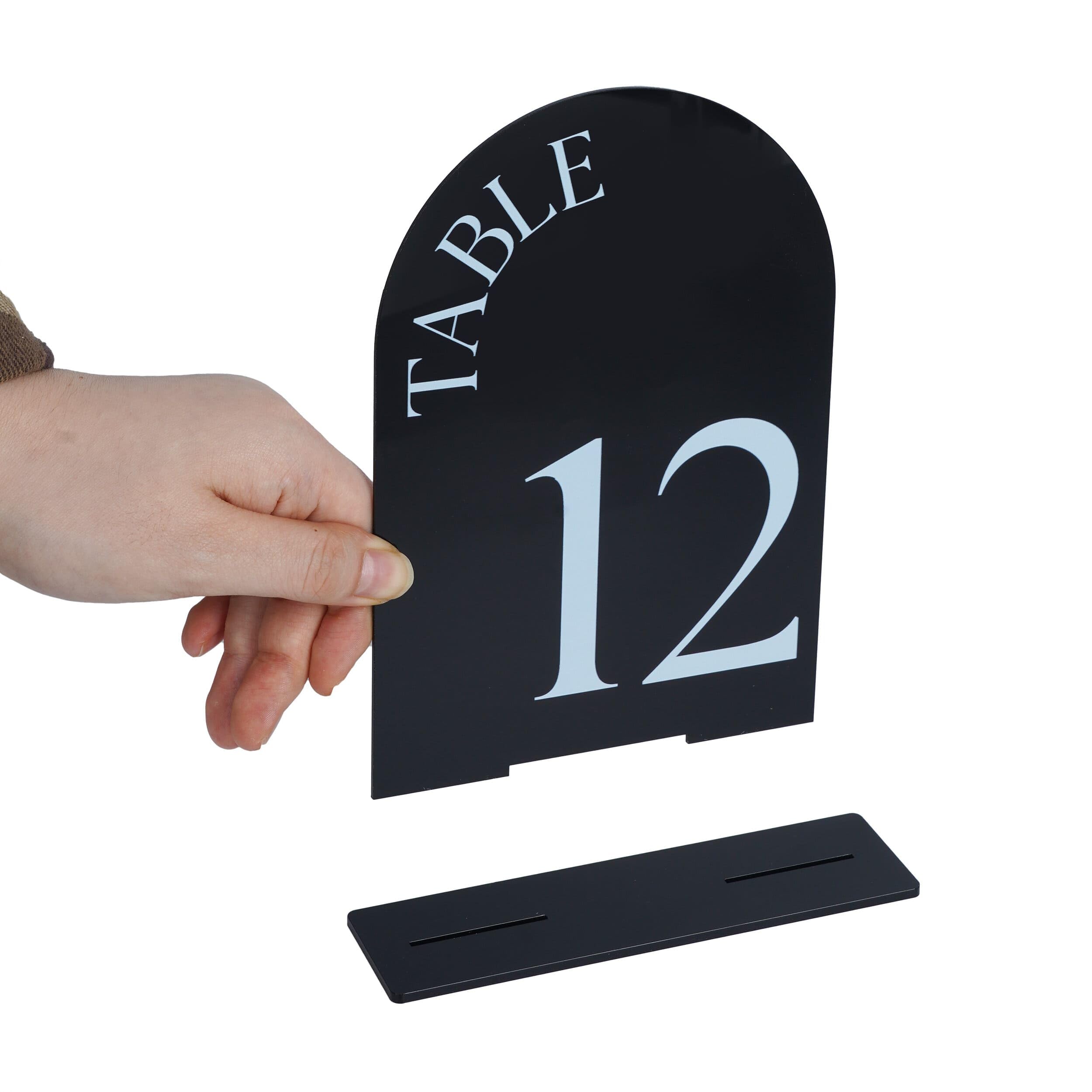 Table Numbers- Wedding Table Numbers (5β x 7β) Table Numbers 1-15 w/stands- Double-Sided Acrylic Table Numbers- Perfect Table Numbers for Wedding Reception-Black Table Numbers-Wedding Centerpieces