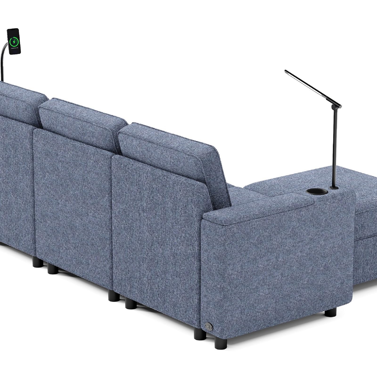 beyond SMART Middle Module for Modular Sectional Sofa, Customizable Sectional Sofa Couch，Accent Armless Chair with Storage Seat, Sectional Couches for Living Room,Navy Blue