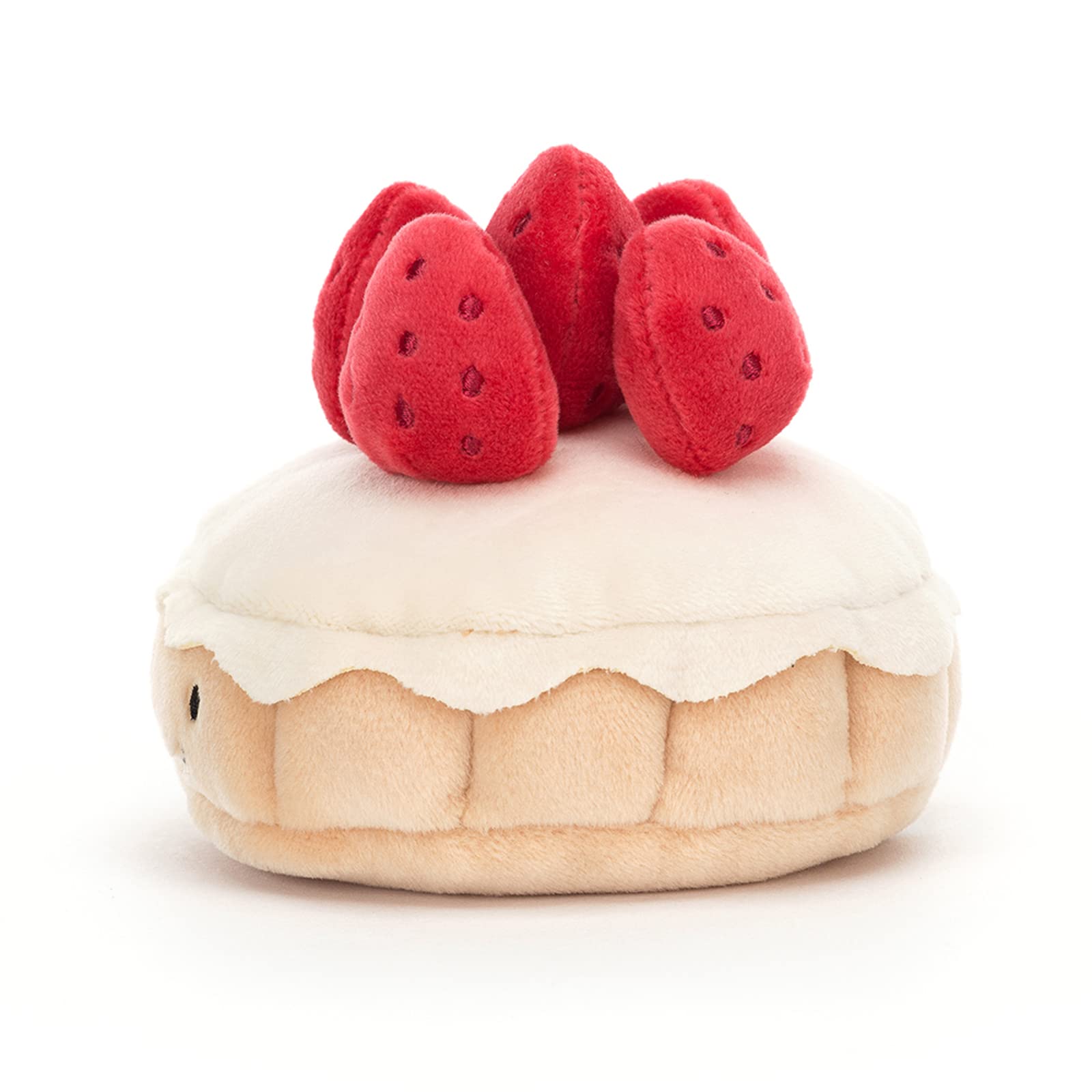 Jellycat Pretty Patisserie Tarte Aux Fraises Stuffed Toy, 4 inches | Pastry Plush | Great Gift Idea