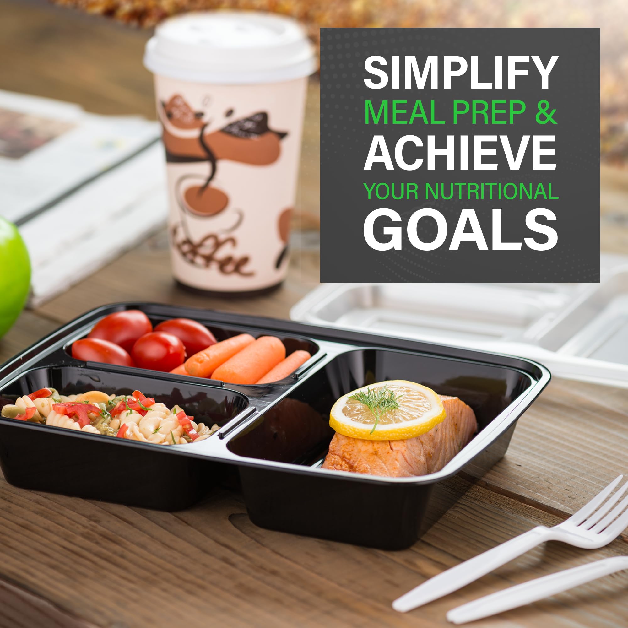 Ez Prepa - 10 Pack Bento Box Meal Prep Containers - Adult Bento Box & Lunch Box Containers - Dishwasher Safe Lunch Containers - Bento Lunch Box & Snack Containers - Meal Prep Container Microwave Safe