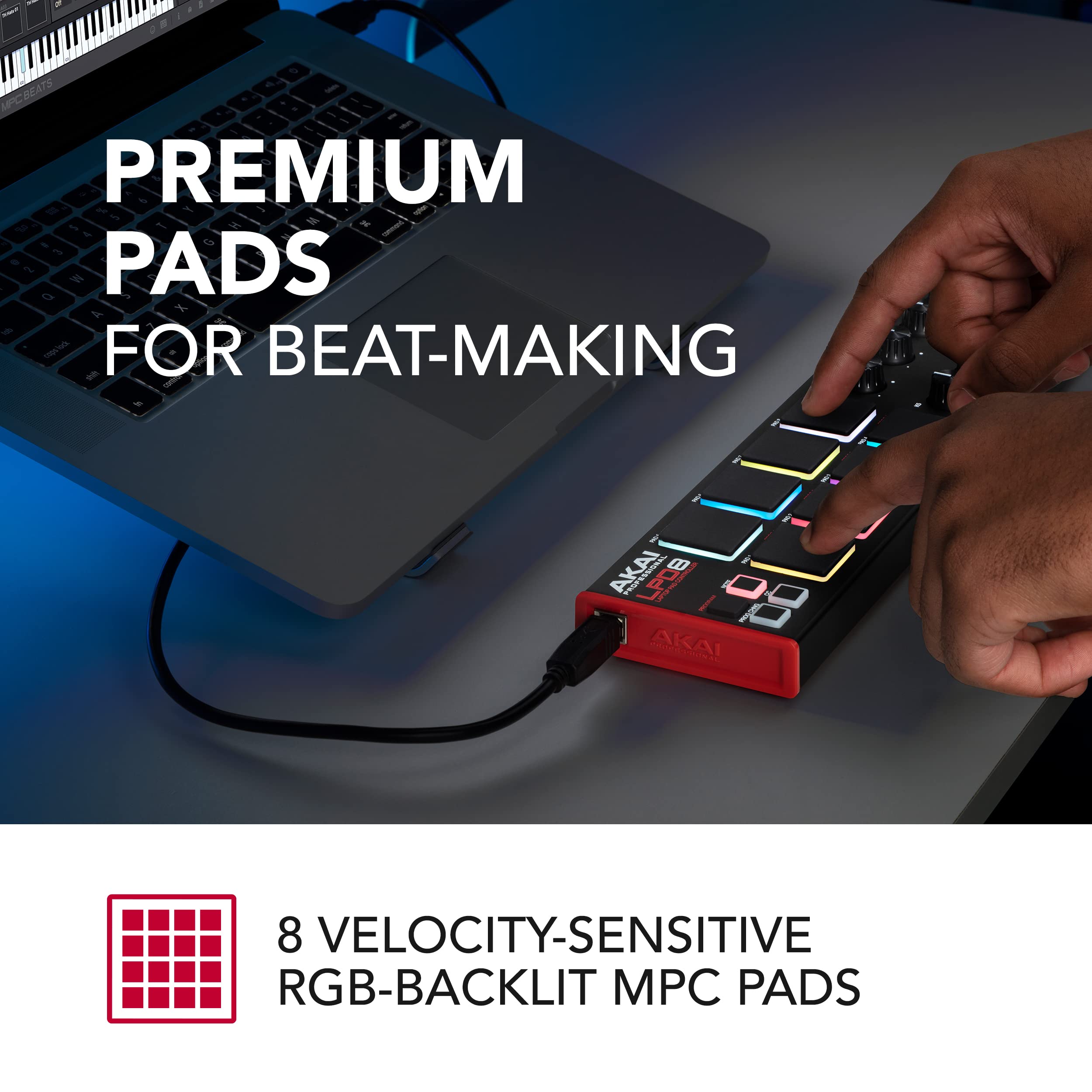 Beat Maker Bundle - AKAI Professional LPK25 and LPD8 - USB MIDI Keyboard with 25 Synth Keys and USB MIDI Controller with 8 Responsive RGB MPC Drum Pads, with Music Production Software