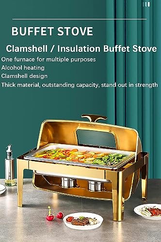 Electric Buffet Server,Food Warmer Tray, Adjustable Temperature, Portable Chafing Dish, Catering Buffet Serving Tray,Stainless Steel Material,uitable for Hotels, Restaurants, Parties