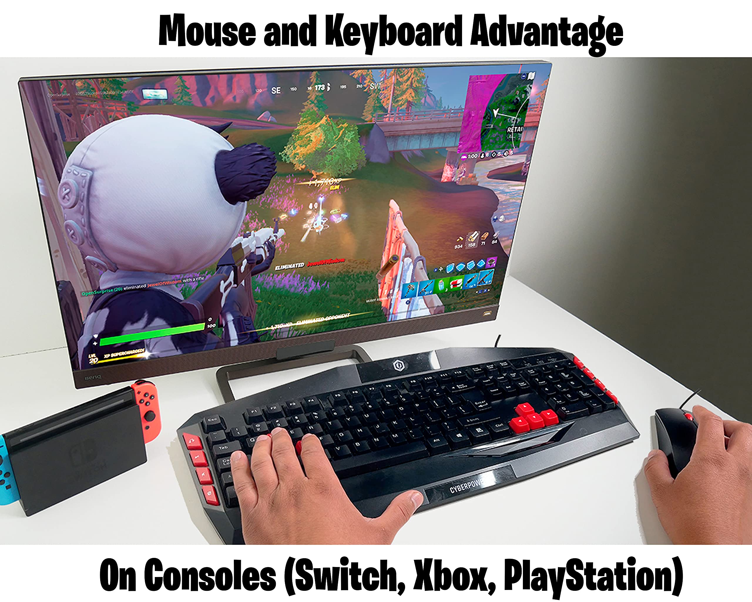 Keyboard and Mouse Converter Adapter for Nintendo Switch, Switch LITE, Series X/S, Xbox One, PS4 and PS3, Connect Keyboard and Mouse to Your Console