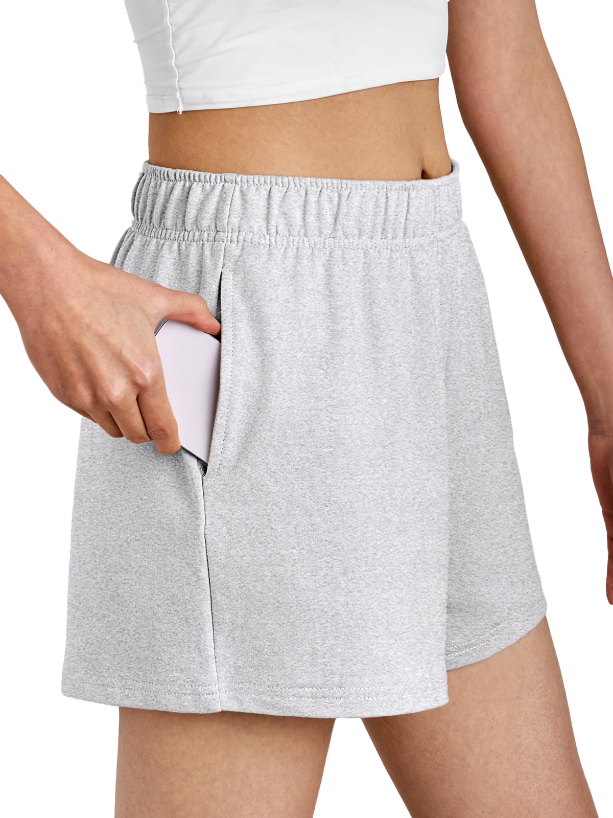 AUTOMET Womens Sweat Shorts Trendy Casual Athletic Shorts Running Summer Vacation Outfits Comfy 2024 Fashion Workout Clothing Grey S