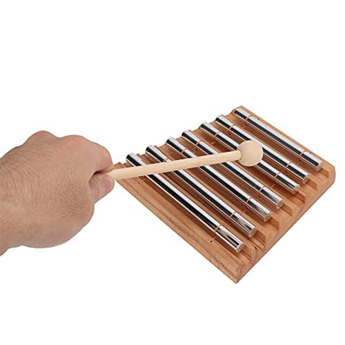 Energy Chime with Mallet Rhythm Wind Chime 7 Tone Hand Chimes Wind Chimes Percussion Instruments Reminder Meditation Chimes for Classroom Management Teaching Supplies 16.8 * 15 * 13cm