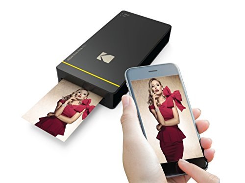 Kodak Mini Portable Mobile Instant Photo Printer - Wi-Fi & NFC Compatible - Wirelessly Prints 2.1 x 3.4" Images, Advanced DyeSub Printing Technology (Black) Compatible with Android & iOS