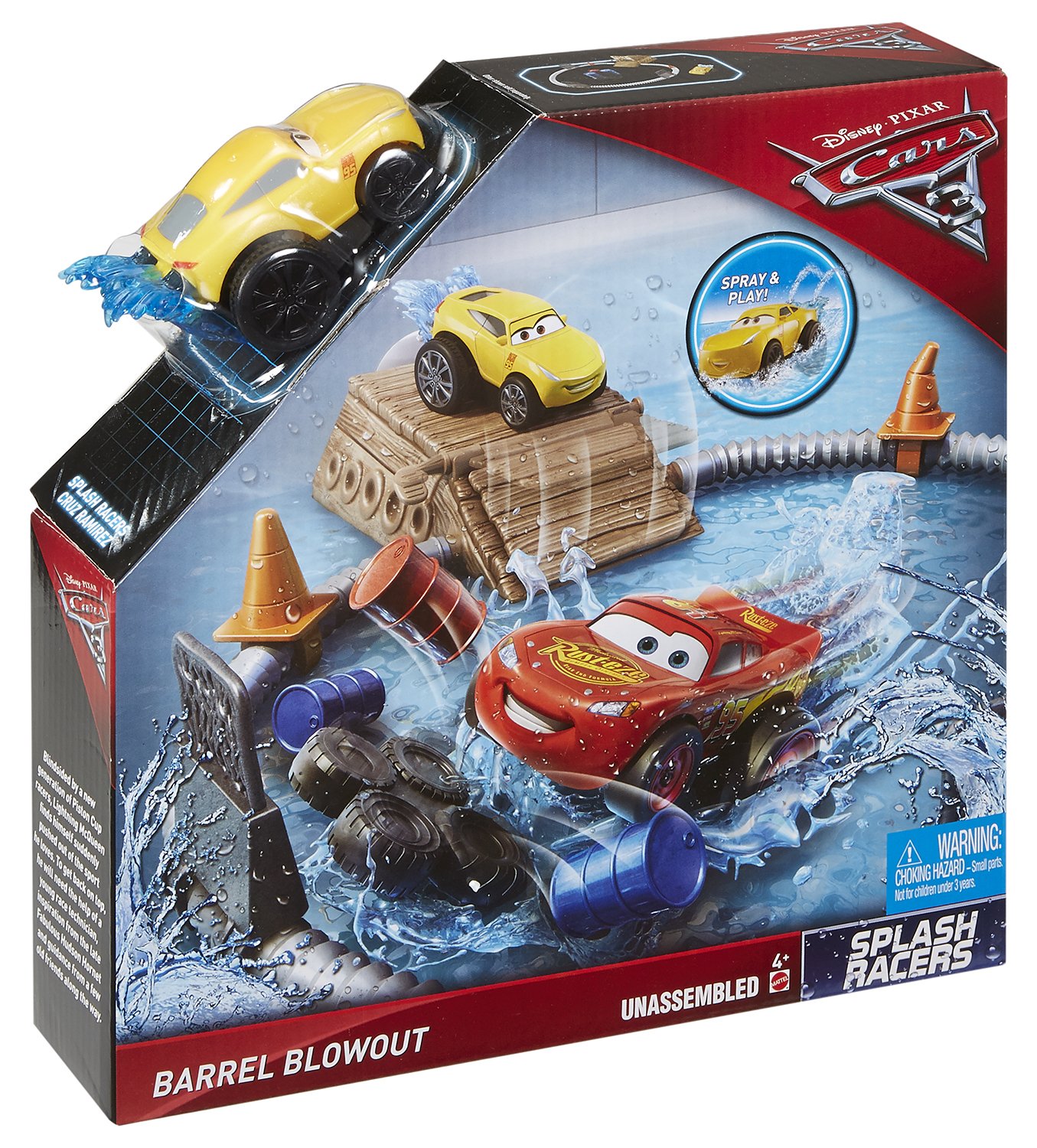 Disney Pixar Cars 3 Splash Racers Barrel Blowout Playset