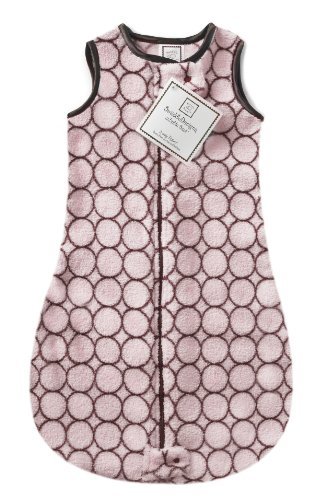 SwaddleDesigns zzZipMe Sack with 2-Way Zipper, Cozy Microplush Wearable Blanket, Brown Mod Circles, Pastel Pink 3-6 Months Color: Pink/Brown Size: 3-6 Months NewBorn, Kid, Child, Childern, Infant, Baby