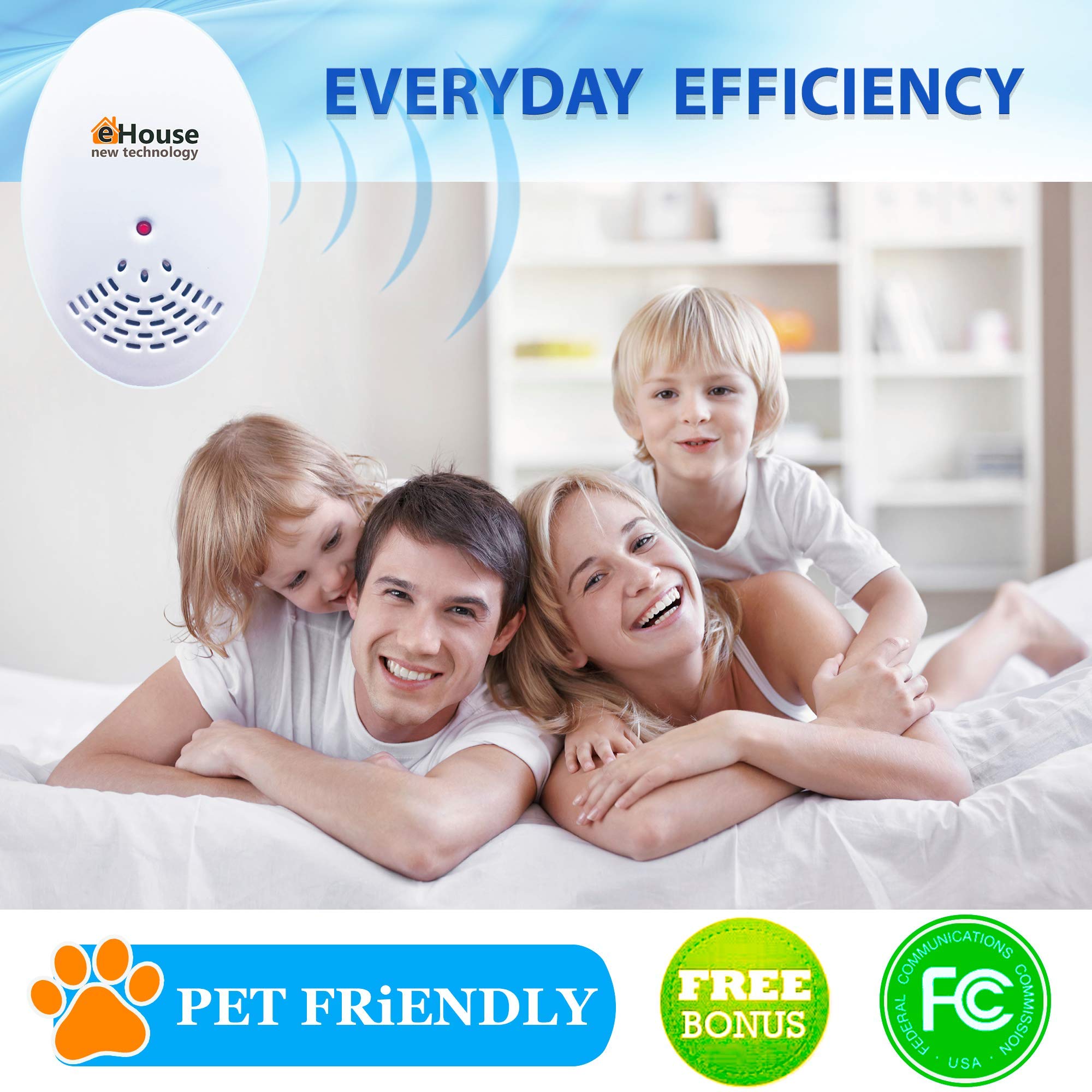 BH-1, Ultrasonic Pest Control Repeller - Electronic & Ultrasound, Indoor Plug-in Repellent - Get rid of - Rodents, Mice, Squirrels, Bats, Insects, Bed Bugs, Ants, Fleas, Spiders, Roaches (2 Pack)