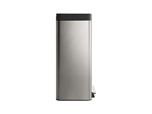 Kohler 13 Gallon Hands-Free Kitchen Step, Trash Can with Foot Pedal, Quiet-Close Lid, Stainless Steel