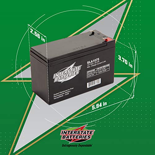 Interstate Batteries 12V 5Ah Battery (SLA1055) & 12V 8Ah Battery (SLA1075) Rechargeable Sealed Lead Acid SLA AGM (F1 Terminal) Wireless Internet UPS Systems, 5.94" x 2.56" x 3.70" (LxWxH)