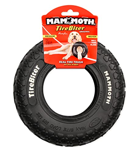Mammoth TireBiter Originals - Natural Rubber Dog Toys - Dog Toys for Extra Long Interactive Play - Strong Chewer Toys for Dogs - Medium, 8β