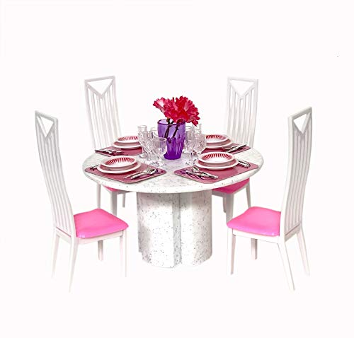 Dollhouse Furniture - White Dining Table Set