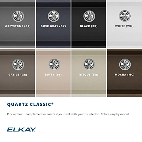 Elkay Quartz Classic ELGRU13322WH0 White Single Bowl Undermount Sink