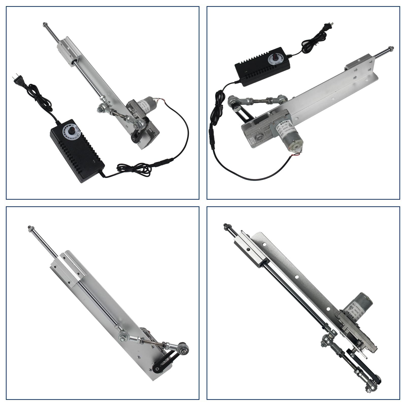 CNCTOPBAOS Reciprocating Linear Actuator Stroke 6 Inch 1.18"-6",Adjustable Telescopic Rocker Arm Mechanism Gear Motor DC24V Speed Regulation Adapter 120RPM 3-15CM