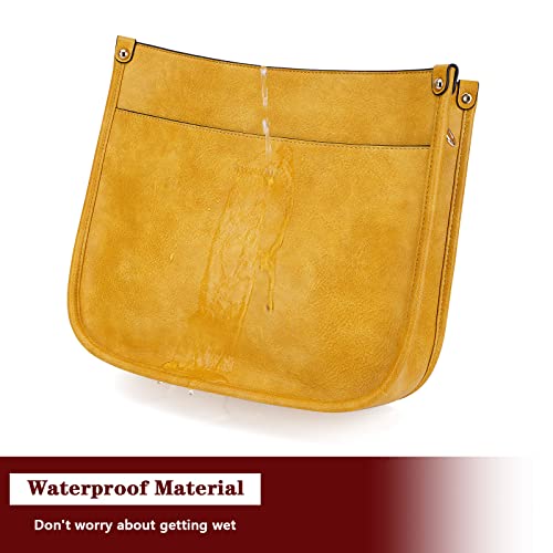 HKCLUF Crossbody Bag Purse for Women Set Leather Hobo Handbag Purse and Wallet Set With 2PCS Adjustable Guitar Leopard Strap Crossbody Bag(Yellow)