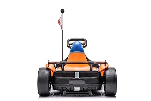 DAKOTT McLaren Electric Go Kart for Kids Ages 6-12, Up to 154 lbs, 24V 4-Wheel Electric Go Cart, 5-9 MPH Speed W/Drift Function, Orange, Large