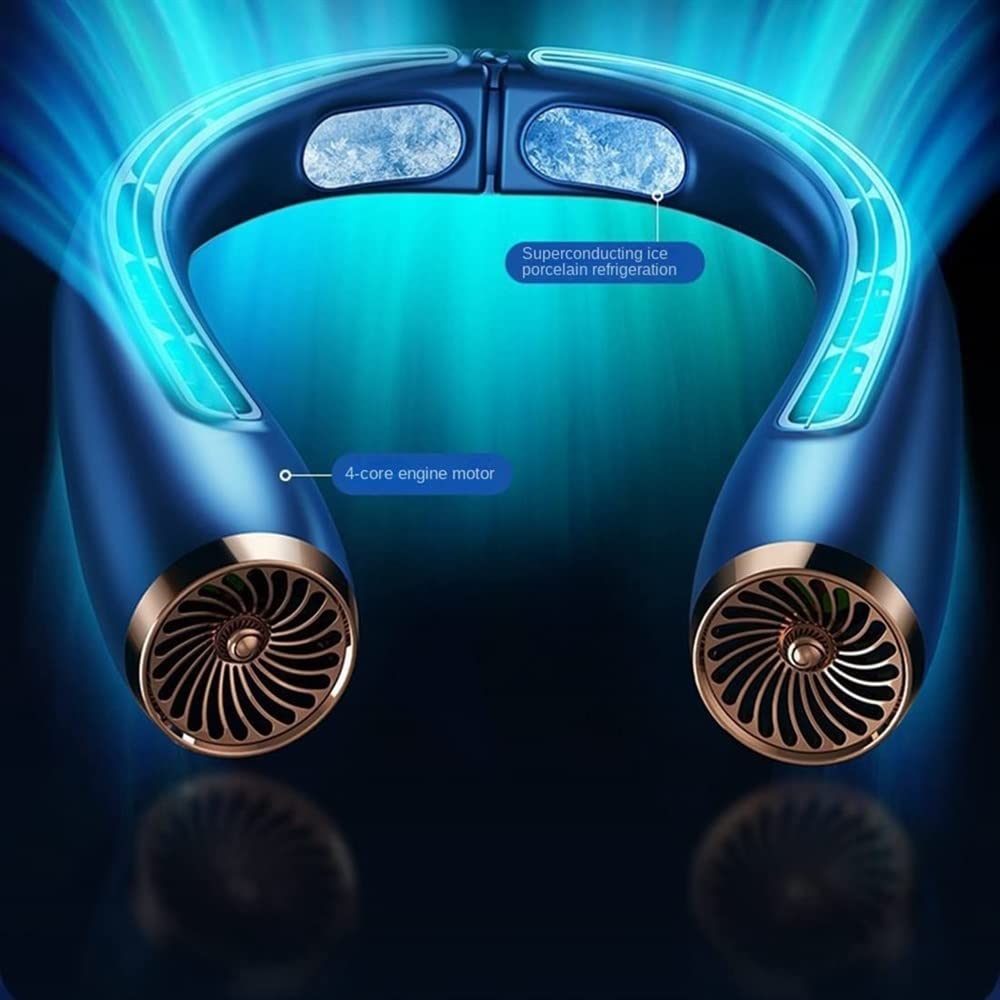 BOENMO Neck Fan USB Bladeless Turbo Neckband Fan Rechargeable Mute Portable Home Fan Folding Cooling Fan 2.24
