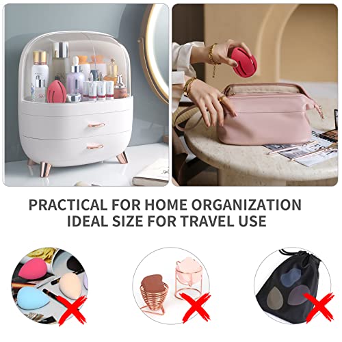 Beauty Blender Holder | Powder Puff Storage | Breathable Make-up Sponge Case for Business or Travel (Khaki*1)