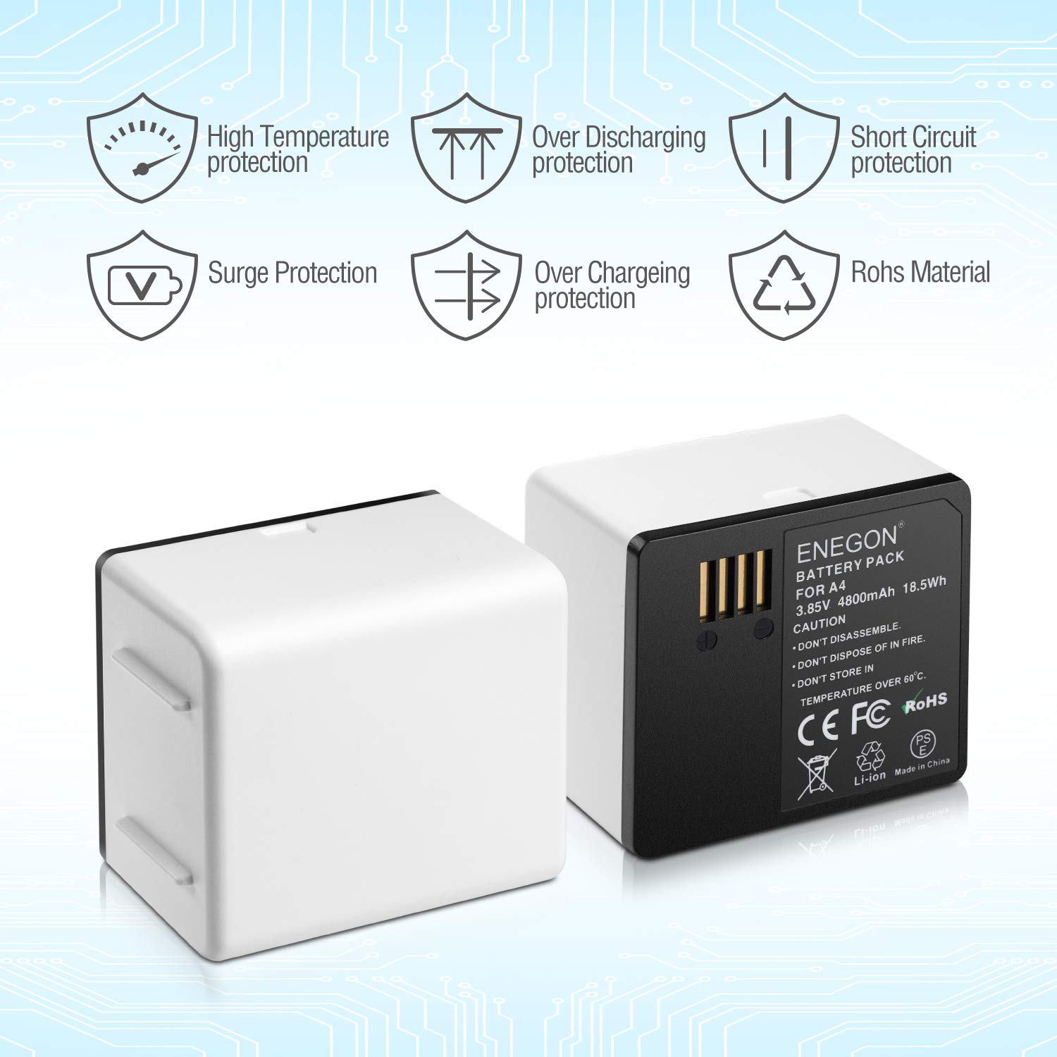 ENEGON Rechargeable Li-ion Battery(2 Pack) and Smart LED Dual Charger Kit ONLY for Arlo Ultra 2, Arlo Pro 3 Camera (VMA5400), NOT Compatible with Arlo Pro/Pro 2, Arlo Go