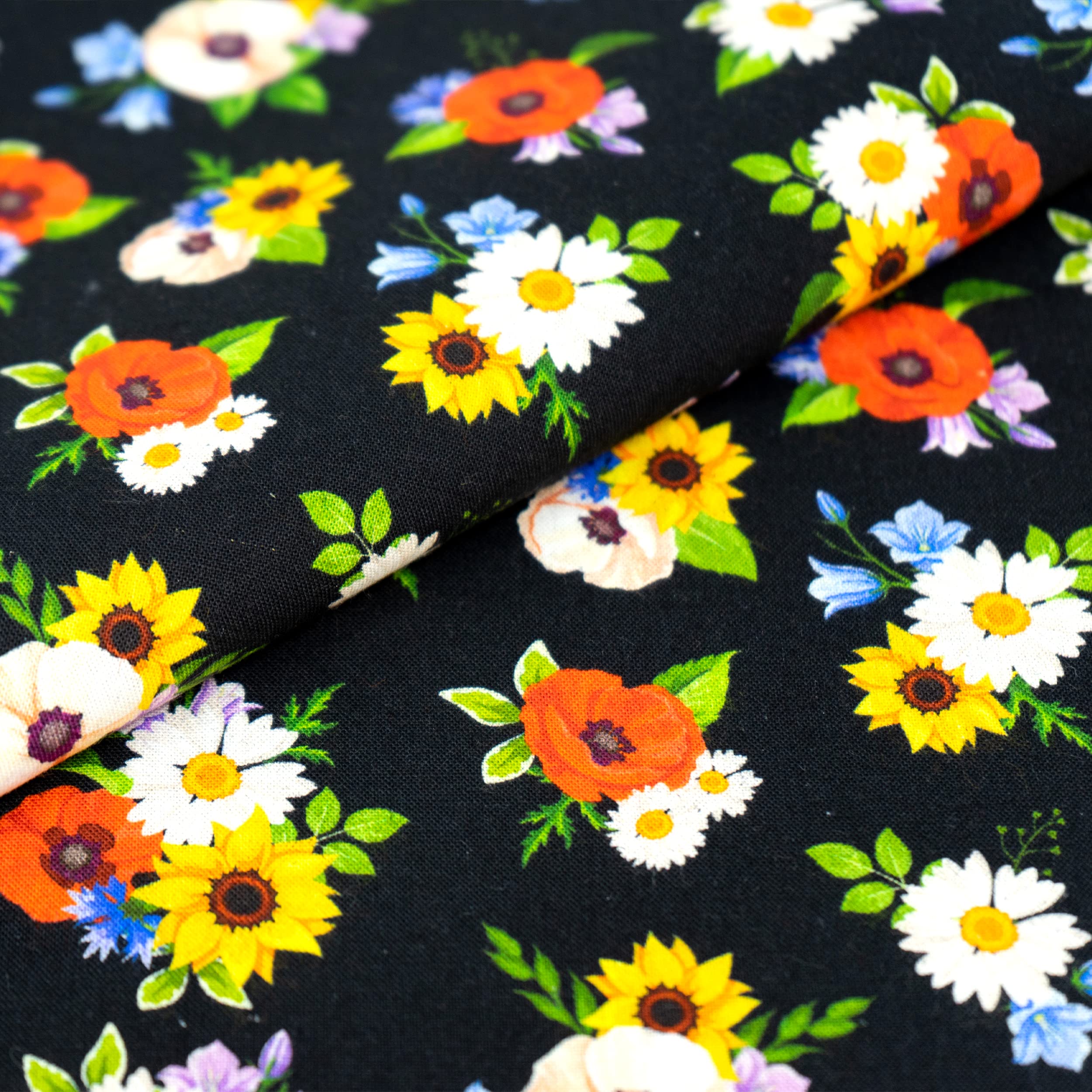 Singer Fabrics, 100% Cotton, Poppy and Daisy, Cut by The Yard