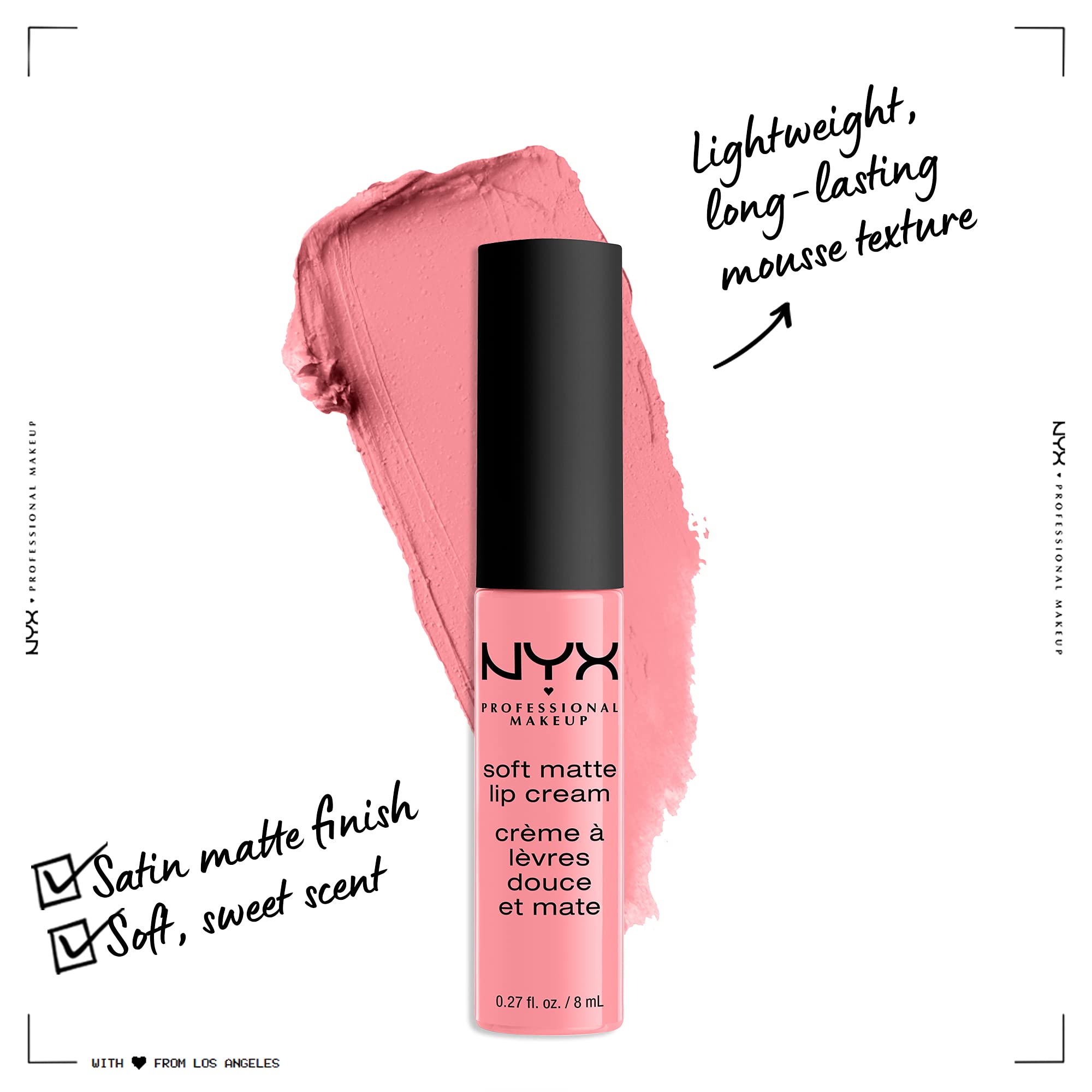 NYX PROFESSIONAL MAKEUP Soft Matte Lip Cream, Lightweight Liquid Lipstick - Tokyo (Bubblegum Pink)