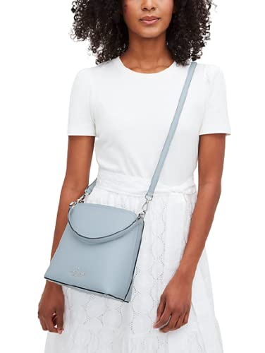 Kate Spade Darcy Refined Grain Leather Small Bucket Bag Crossbody (Ocean Fog)