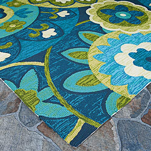 Couristan Covington Rip Tide/Ocean-Green, Indoor/Outdoor (8' x 11') Area Rug