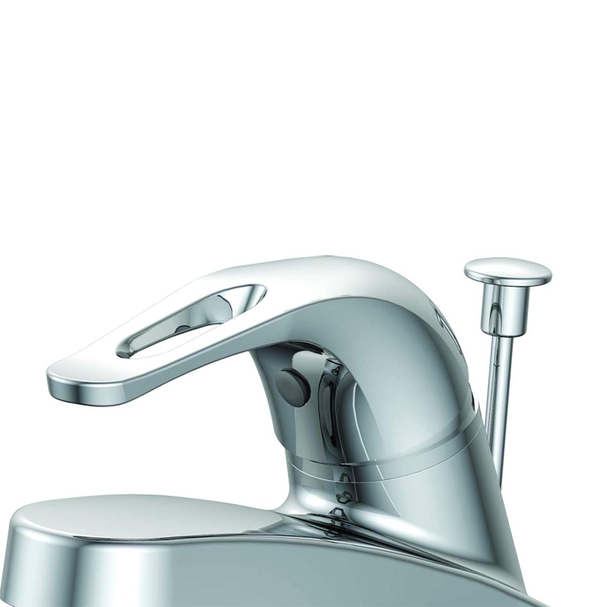 EZ-FLO Prestige Collection Single Handle Low Spout Lavatory Faucet, Bathroom Sink Faucet with Loop Lever Handle, Less Pop Up, Chrome, 10088LF