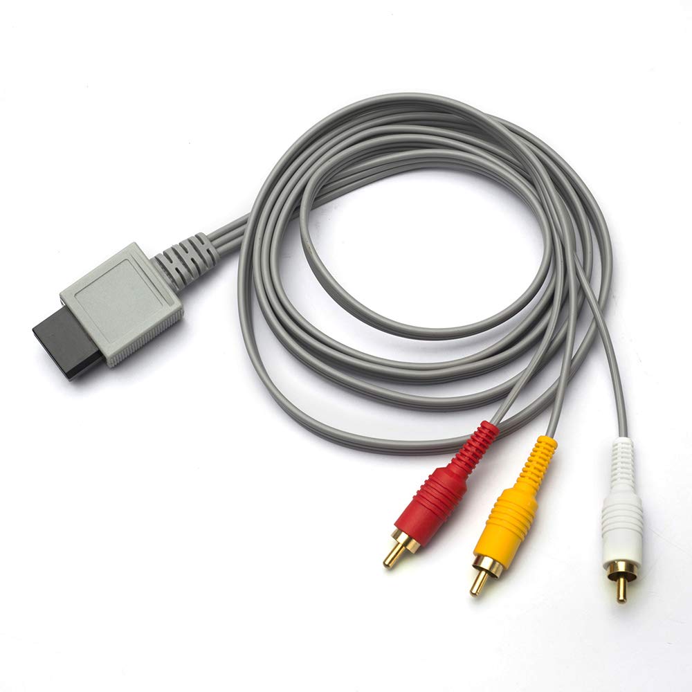 AV Cable for Wii Wii U, TENINYU 6FT Composite 3 RCA Gold-Plated Cable Cord Wire Main 480P Compatible Wii/Wii U TV HDTV Display