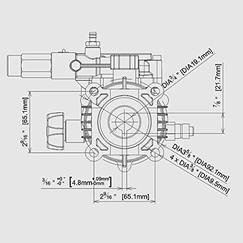 Atima Pressure Washer Pump 2.5 GPM 2900 PSI Horizontal 3/4" Shaft fit 6.5 HP Engine Brass Head Replacement Pump