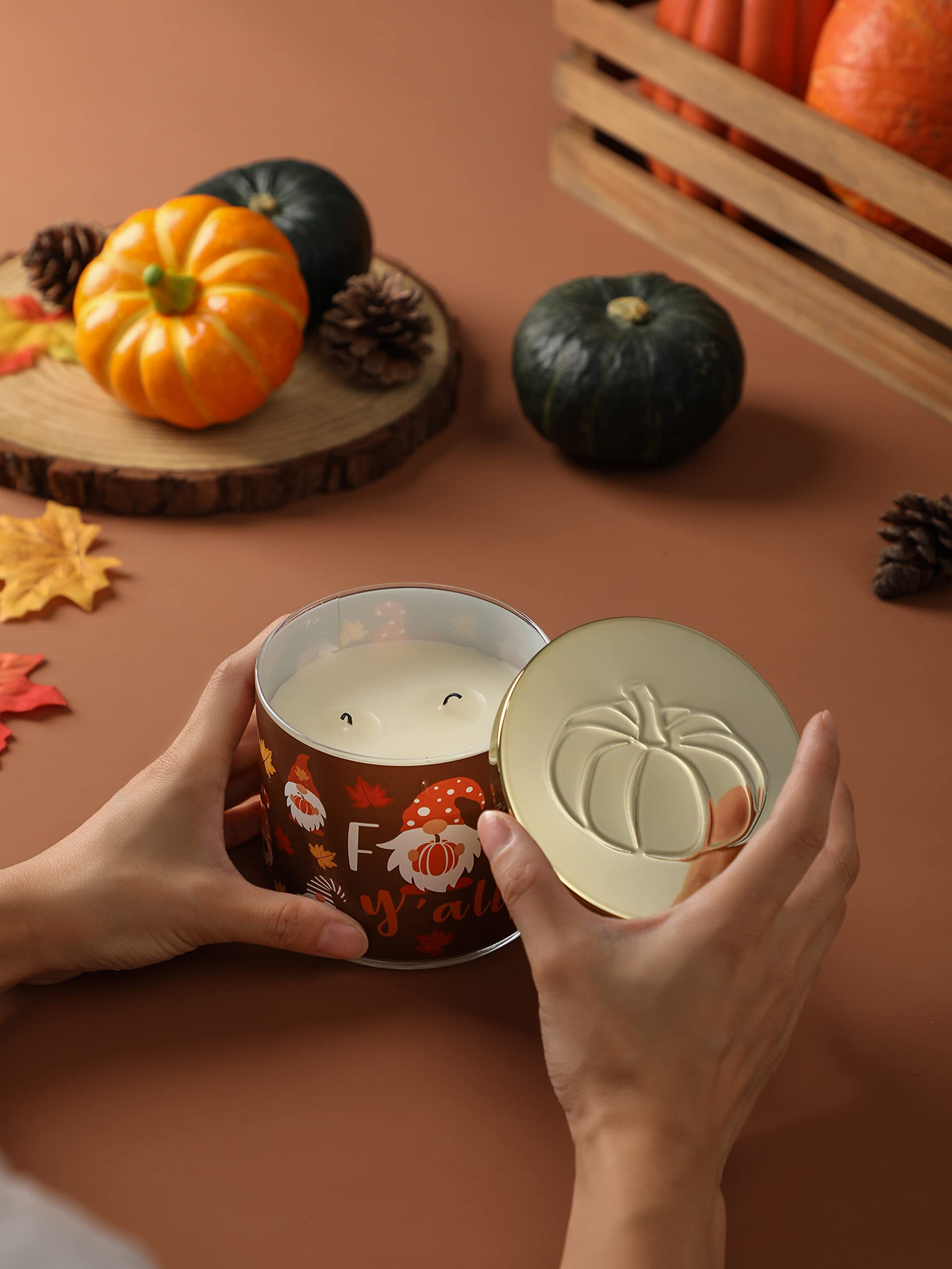 Fall Candle,Pumpkin Spice Candle, Pumpkin Scented Candle,Autumn Large 3 Wicks for Home Decor, 14 oz