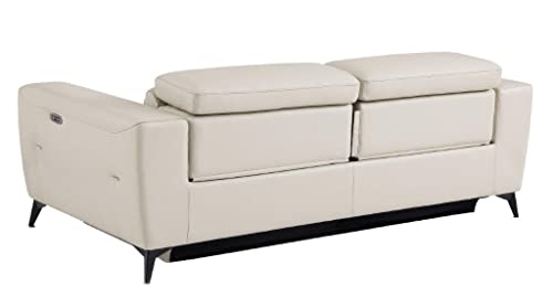 Blackjack Furniture Siena Power Reclining Sofa with USB Ports to Charge Devices, Adjustable Multi-Position Headrests, Wall Hugger Design, 82.6" W, Beige