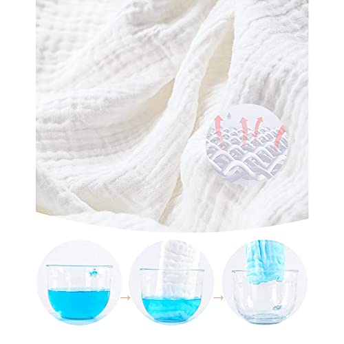Konssy Muslin Baby Burp Cloths Sets for Unisex- 6 Pack Large 100% Cotton Burping Clothes for Newborn,Baby Girls and Boys