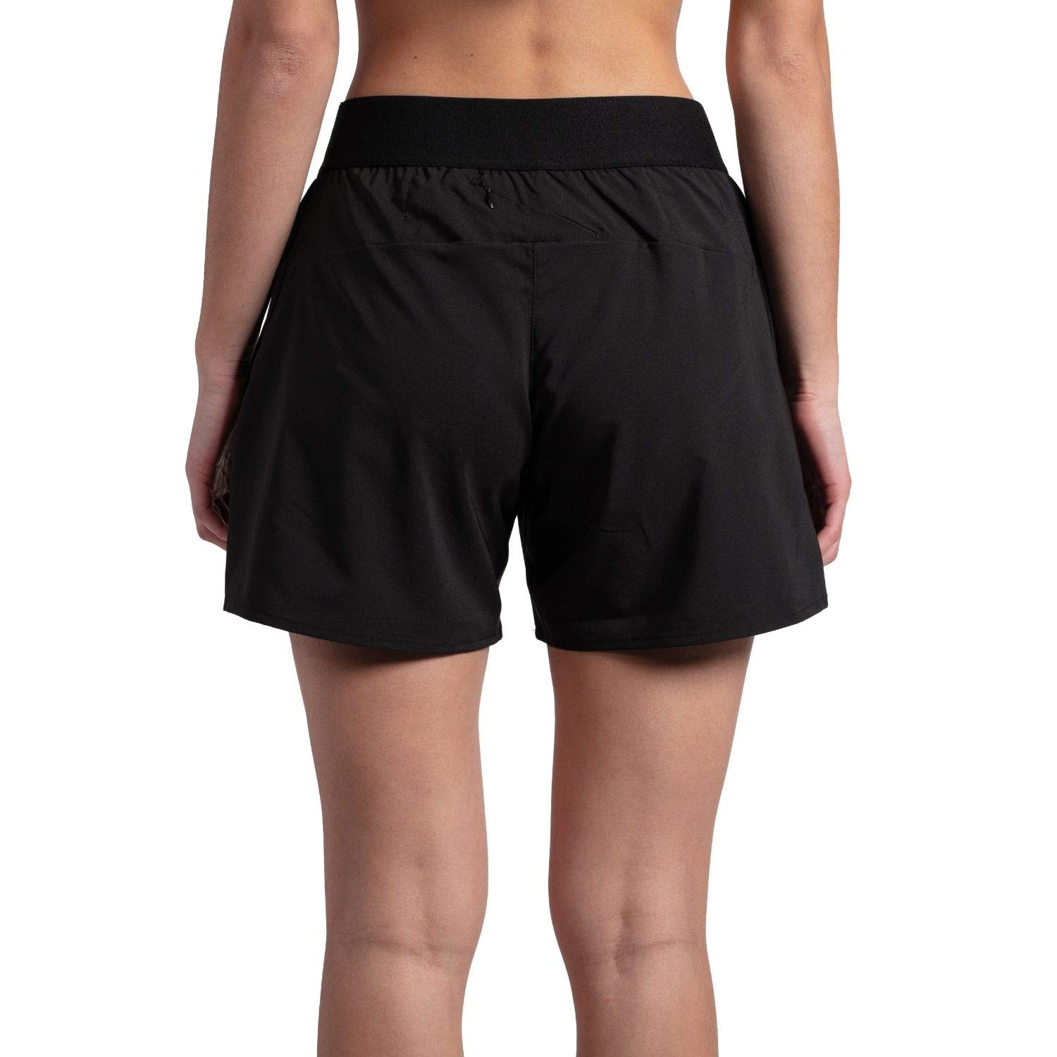 Baddle Women's 5" Stretch Woven Pickleball Short with Inner Brief (Black, Medium)
