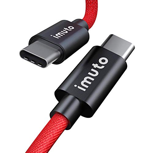 imuto 60W 3A USB Type C Cable, PD QC 3.3ft USB-C to USB C Data Charging Cable, Braided Core Fast Charger Compatible with Samsung Galaxy Note 10, Google Pixel, Huawei Matebook, MacBook/Pro and More