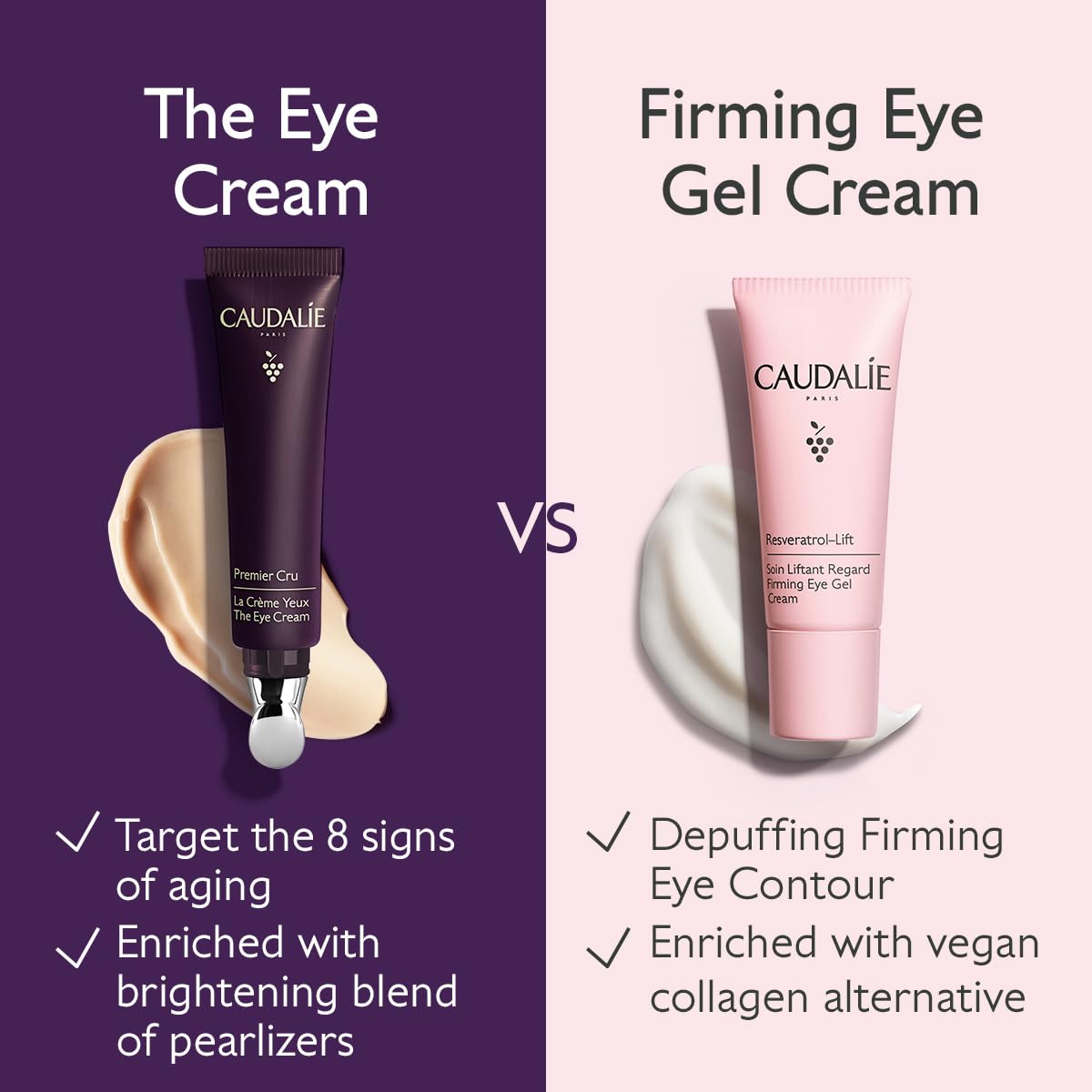 Caudalie Premier Cru Anti-Aging Under Eye Cream - Targets Dark Circles, Fine Lines, and Deep Wrinkles - Firming, Plumping, and Hydrating, 15mL