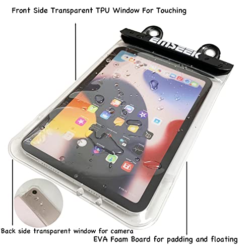 EMSEEK Waterproof Ebook Reader Case Waterproof Tablet Cover Dry eReader Bag Waterproof Holder Pouch for Amazon Kindle Paperwhite Oasis Fire 7 IPAD Mini Passport Wallet Key Fob Money Phone(Blue)