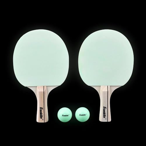 Franklin Sports LED Table Tennis Net and Glowing Paddles and Balls Oval, Black, One Size