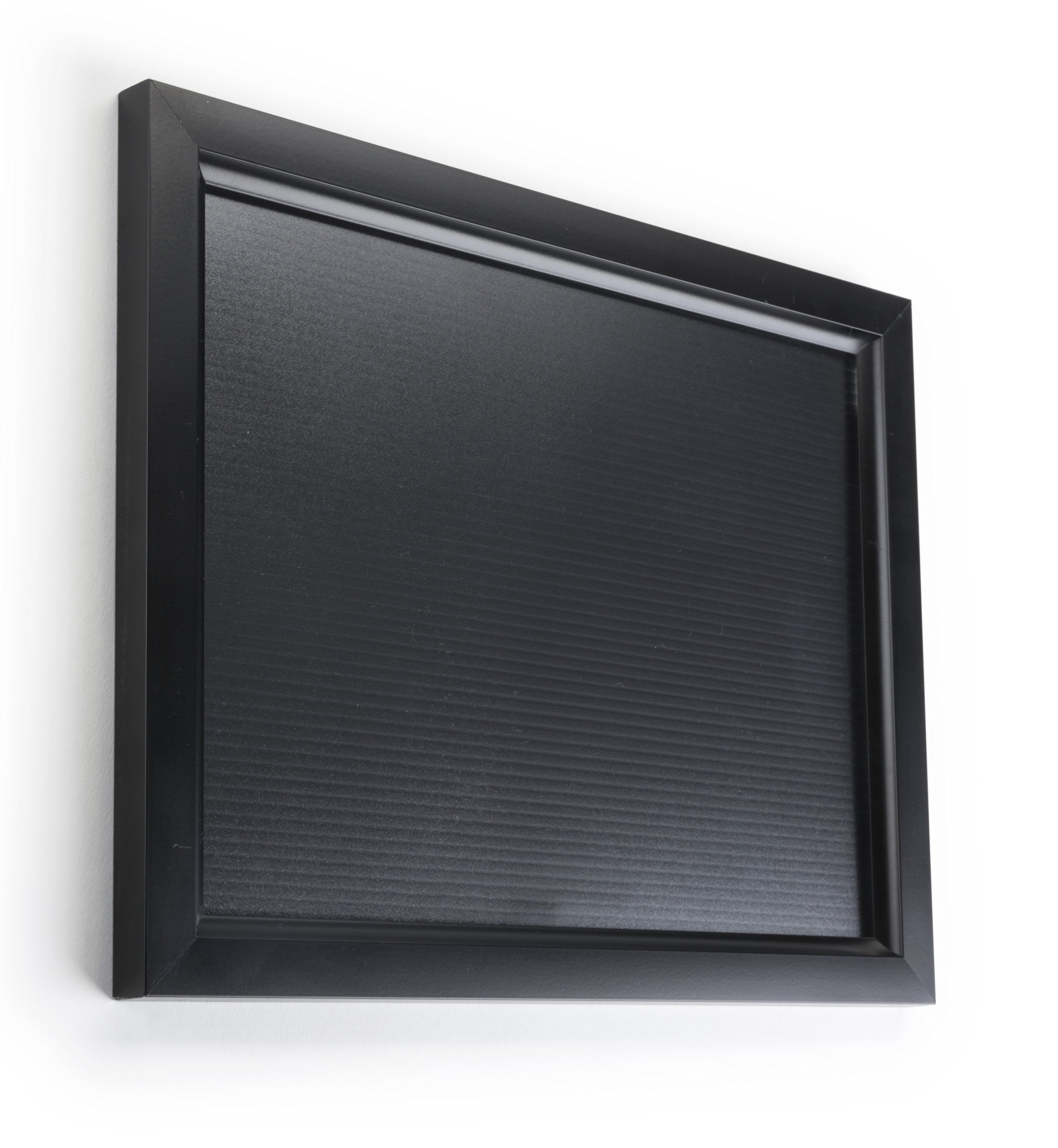 Displays2go Set of 10, Black Aluminum Picture Frames with Slide-in Design, Wall Mounted, Poster Holders for 8.5x11 Prints in Portrait or Landscape Orientations