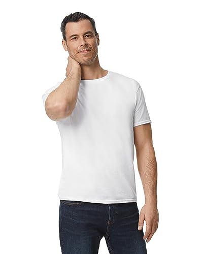 Gildan Adult Softstyle Cotton T-Shirt, Style G64000, Multipack, White (2-Pack), Large
