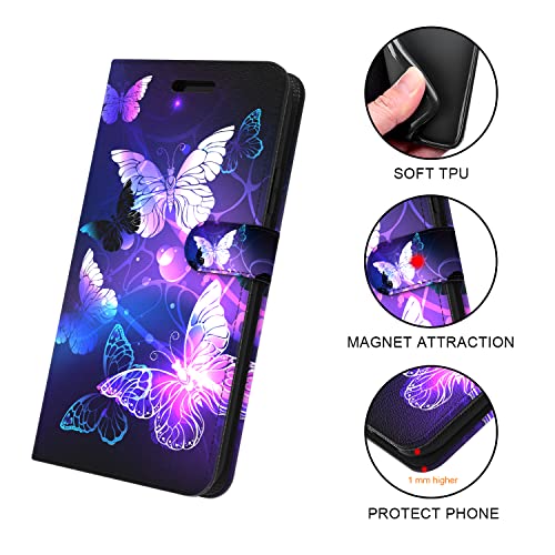 EnCases for iPhone 14 Pro Max Case,iPhone 14 Pro Max Wallet Case with Hand Strap PU Leather Clip Flip Case for Apple iPhone 14 Pro Max Card Holder (Stand Feature) for iPhone 14 Pro Max Case Butterfly