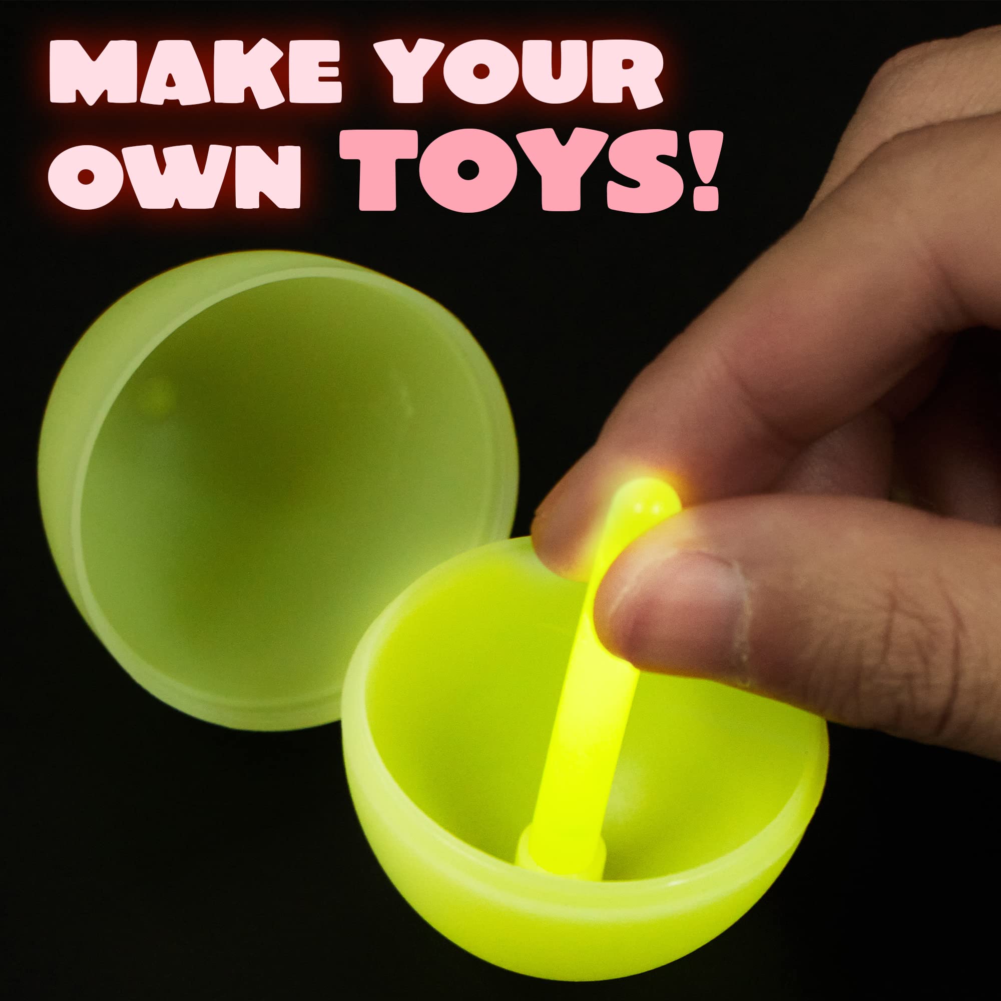 JOYIN 35 Easter Eggs with Mini Sticks (70PCs Total) for Kids Glow-in-The-Dark Basket Stuffers Fillers Gift, Easter Hunt Game Party Favors Decorations Supplies, Classroom Prizes.