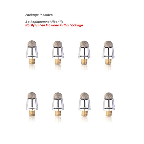 DIMPLES EXCEL Stylus Replacement Thin Fiber Tips for 7.5" Stylus Pen - 8 Pack (Replacement Tips-8 Pack)