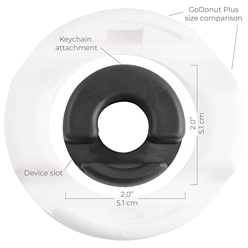 GoDonut Mini Phone Stand - Portable Mount Accessory for Travel, Nightstand or Desk- Compatible with Tablet, iPhone & Most Smartphones - Black