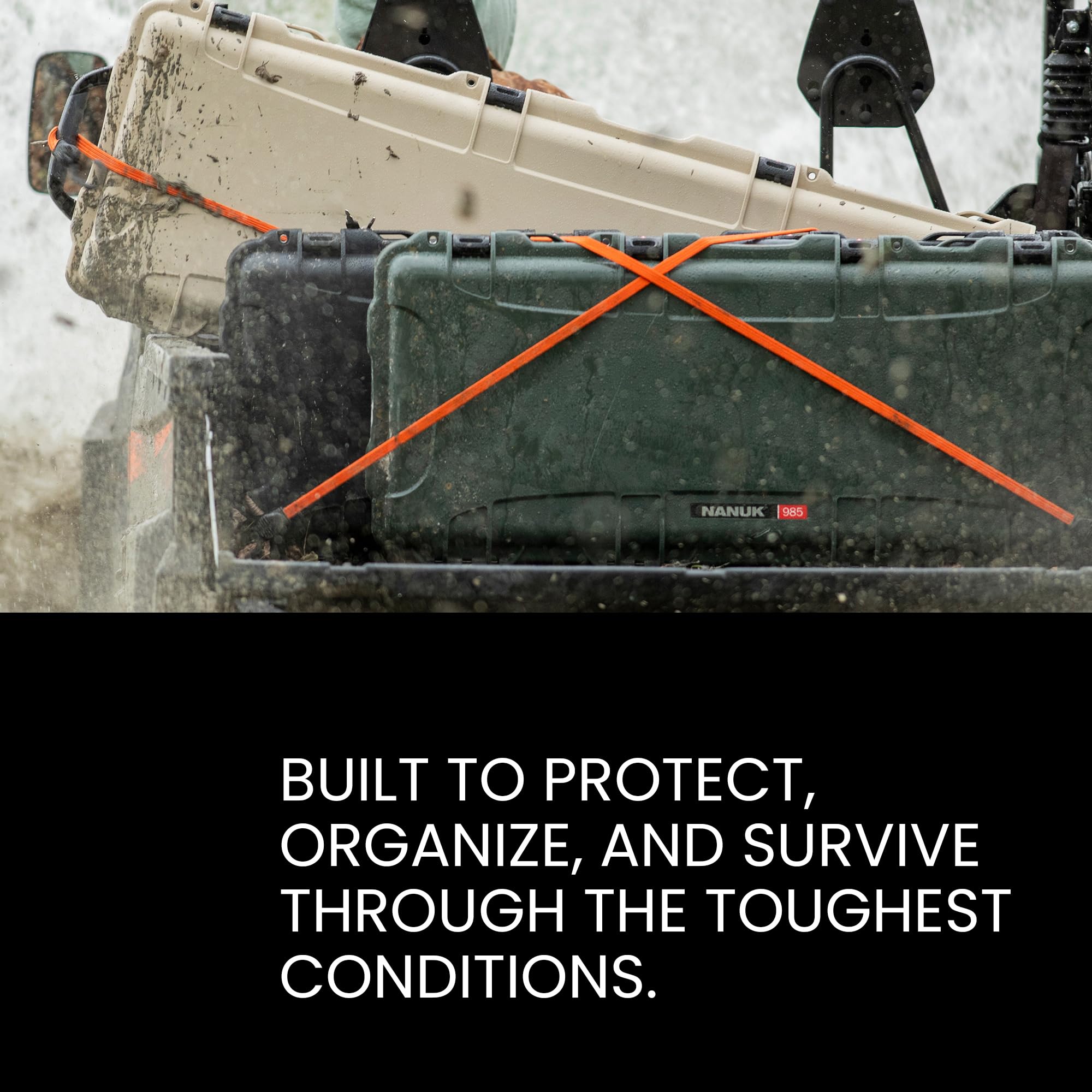NANUK 909 Hard Case with Customizable Cubed Foam, IP67 Waterproof & Crushproof, Rugged Construction for Ultimate Protection, Made in North America – Tan (12.6” x 9” x 4.4”)